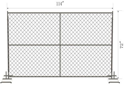 China American Temp Chain Link Fence Fabric 6 Ft X 8 Ft Perimeter Patrol Panels Galvanized GAW for sale