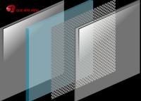 China Architectural Decorative Woven Glass Laminated Metal Mesh 300x300mm with 4+4mm Thickness and Multiple Glass Options for sale