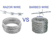 China OEM Cross Iron 45cm 0.5mm Concertina Razor Wire for sale