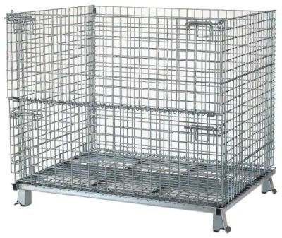 China Industrial Collapsible 500kg Metal Wire Mesh Basket with 1030x840x850mm Dimensions and Galvanized Finish for sale