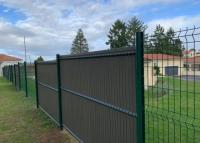 China 3D Curved Panel Welded Wire Mesh Garden Fence 1.8m-4m High With Plastic PVC UV Slat for sale