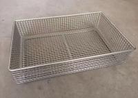 China SUS304 Stainless Steel Wire Storage Basket 40x26x24 cm 950g for Bathroom Kitchen Organization for sale