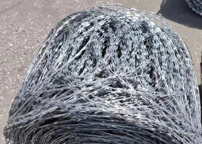 China Hot Galvanized BTO22 Razor Wire Flat Wrap - 22mm Barb Length, 450-980mm Diameter for Farm Security Fencing for sale