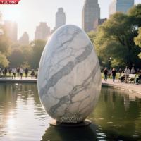 China Park Decor Outdoor Marble Egg Sculpture for sale