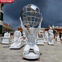 China Famous Hand Carved Natural Stone Atlas Marble Sculpture for sale