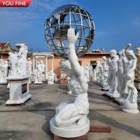China Famous Hand Carved Natural Stone Atlas Marble Sculpture for sale