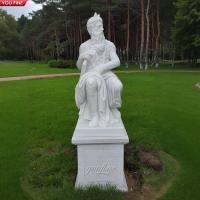 China Famous Outdoor Decor Life Size Hand Carved Marble Moses Statue for sale