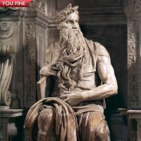 China Famous Outdoor Decor Life Size Hand Carved Marble Moses Statue for sale