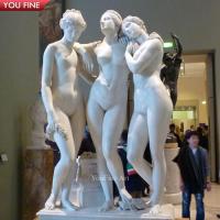 China Outdoor Garden Stone Exquisite Goddess Marble Sculpture Human Size for sale