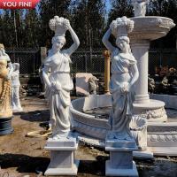 China Outdoor Garden Stone Exquisite Goddess Marble Sculpture Human Size for sale