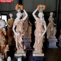 China Life Size Color Figure Statue for Outdoor Garden Marble Lady Sculpture Stone for sale