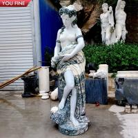 China Life Size Color Figure Statue for Outdoor Garden Marble Lady Sculpture Stone for sale