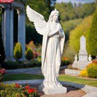China Factory Ornament Famous Marble Large Guardian Angel Statue Sculpture for sale