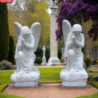 China Factory Ornament Famous Marble Large Guardian Angel Statue Sculpture for sale