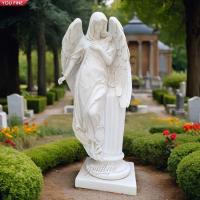 China Factory Ornament Famous Marble Large Guardian Angel Statue Sculpture for sale