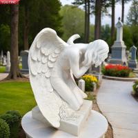 China Factory Ornament Famous Marble Large Guardian Angel Statue Sculpture for sale