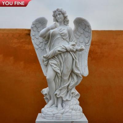 China Hot Sale White Female Angel Marble Sculpture for Decoration for sale