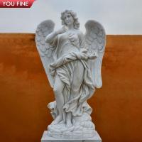 China Hot Sale White Female Angel Marble Sculpture for Decoration for sale