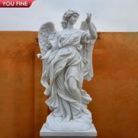 China Hot Sale White Female Angel Marble Sculpture for Decoration for sale