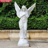 China Hot Sale White Female Angel Marble Sculpture for Decoration for sale