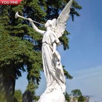 China Outdoor Garden Lifesize Marble White Angel Statue for sale