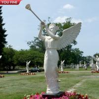China Outdoor Garden Lifesize Marble White Angel Statue for sale