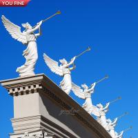 China Outdoor Garden Lifesize Marble White Angel Statue for sale