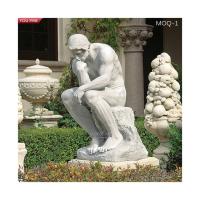 China Custom Outdoor Lawn Marble Sitting Man Statue for sale