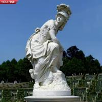 China Custom Outdoor Lawn Marble Sitting Man Statue for sale