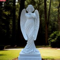 China Custom Europe Marble Angel Garden Stone Statue for sale
