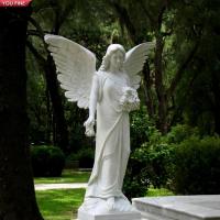China Custom Europe Marble Angel Garden Stone Statue for sale