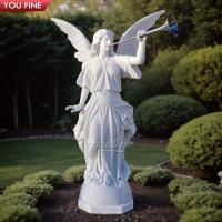 China Custom Europe Marble Angel Garden Stone Statue for sale