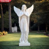 China Custom Europe Marble Angel Garden Stone Statue for sale