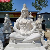 China Classic Natural Stone Hand Carved White Marble Ganesha Statue for sale