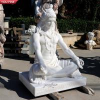 China Hand Carved Classic White Marble Life Size Lord Shiva Statue for sale
