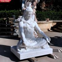 China Exquisite Temple Hand Carved White Marble Ganesha Sculpture for sale