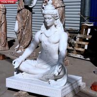 China Exquisite Temple Hand Carved White Marble Ganesha Sculpture for sale