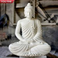 China Outdoor Garden Decoration White Marble Buddha Statue for sale