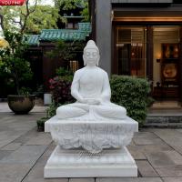 China Outdoor Garden Decoration White Marble Buddha Statue for sale