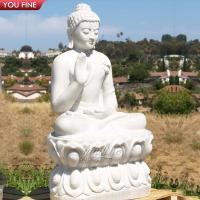 China Outdoor Natural Stone White Buddha Statue Large Marble for Sale for sale