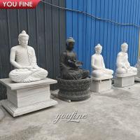 China Outdoor Natural Stone White Buddha Statue Large Marble for Sale for sale