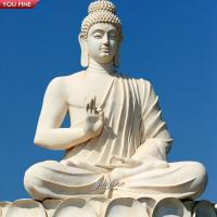 China Outdoor Natural Stone White Buddha Statue Large Marble for Sale for sale
