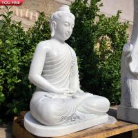 China Wholesale Garden Decoration White Marble Buddha Statues for sale