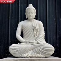 China Wholesale Garden Decoration White Marble Buddha Statues for sale