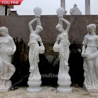 China Road Lighting Marble Figure Stone Sculpture for Garden Lamp for sale