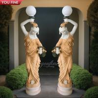 China Home Decor Marble Lady Statue with Lamp for sale