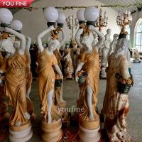 China Home Decor Marble Lady Statue with Lamp for sale