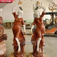 China Home Decor Marble Lady Statue with Lamp for sale