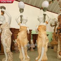 China Home Decor Marble Lady Statue with Lamp for sale