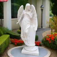 China Life Size Western Angel Marble Sculpture for sale